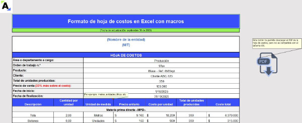 Hoja De Trabajo De Análisis De Costos Plantillas Presupuesto