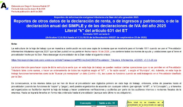 [Liquidador] Exógena 2025: formatos 1011, 1012 y 2275